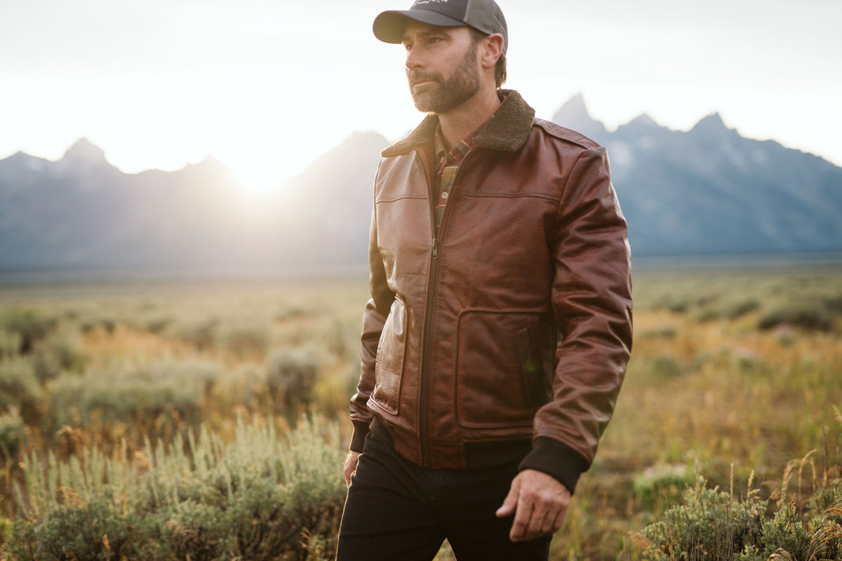 Maverick Bomber Jacket Buffalo Grain Leather Collection | Buffalo Jackson