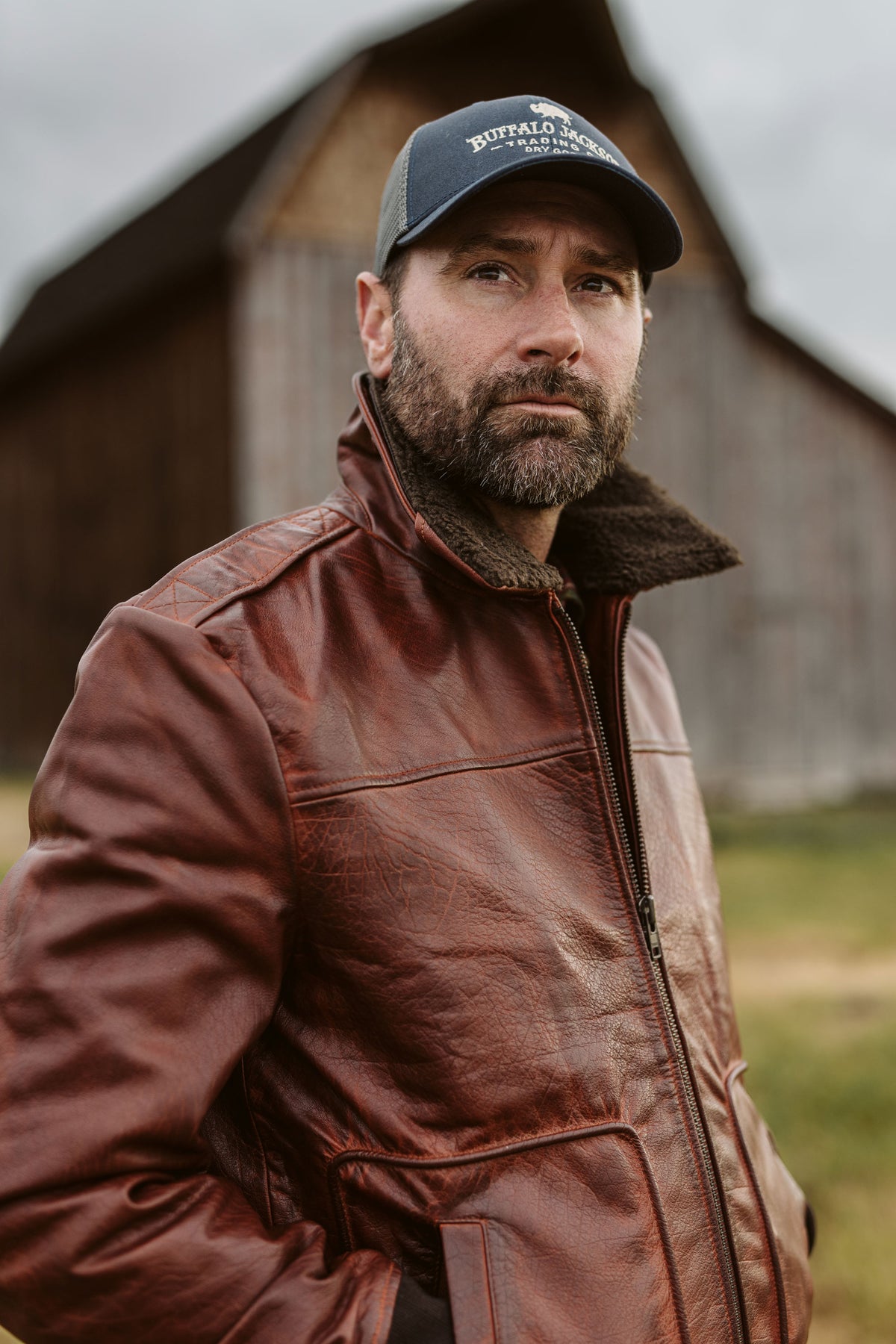 Maverick Bomber Jacket Buffalo Grain Leather Collection | Buffalo Jackson