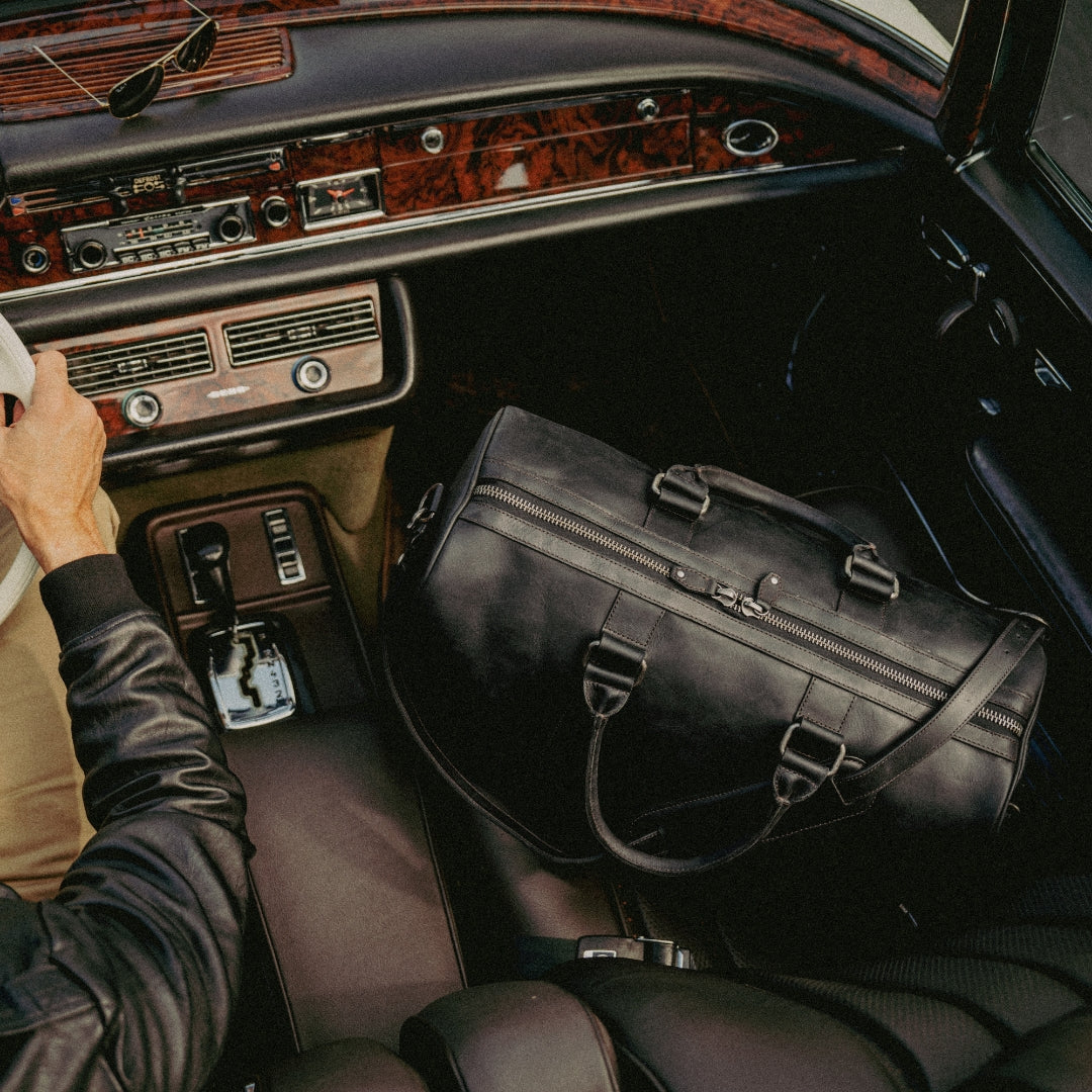 Black Leather Duffle Bag | Jefferson Collection | Buffalo Jackson