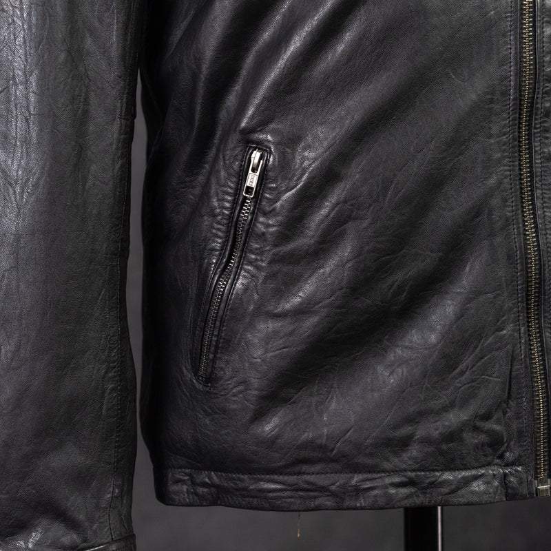 Leather Driving Jacket in Vintage Black Glenwood Style | Buffalo Jackson
