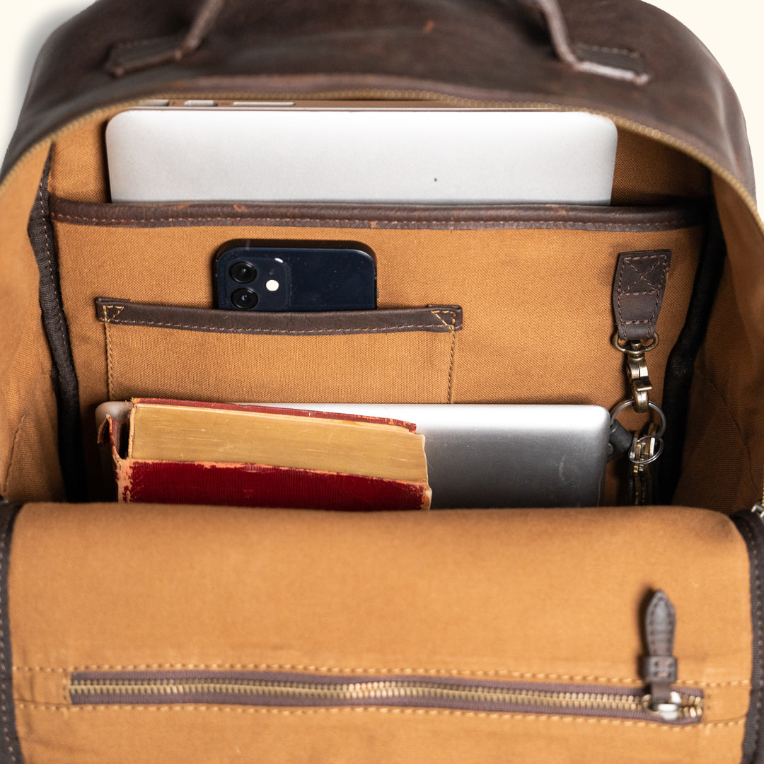 Walker Leather Backpack | Brown Oak | Full Grain - Adventure Ready