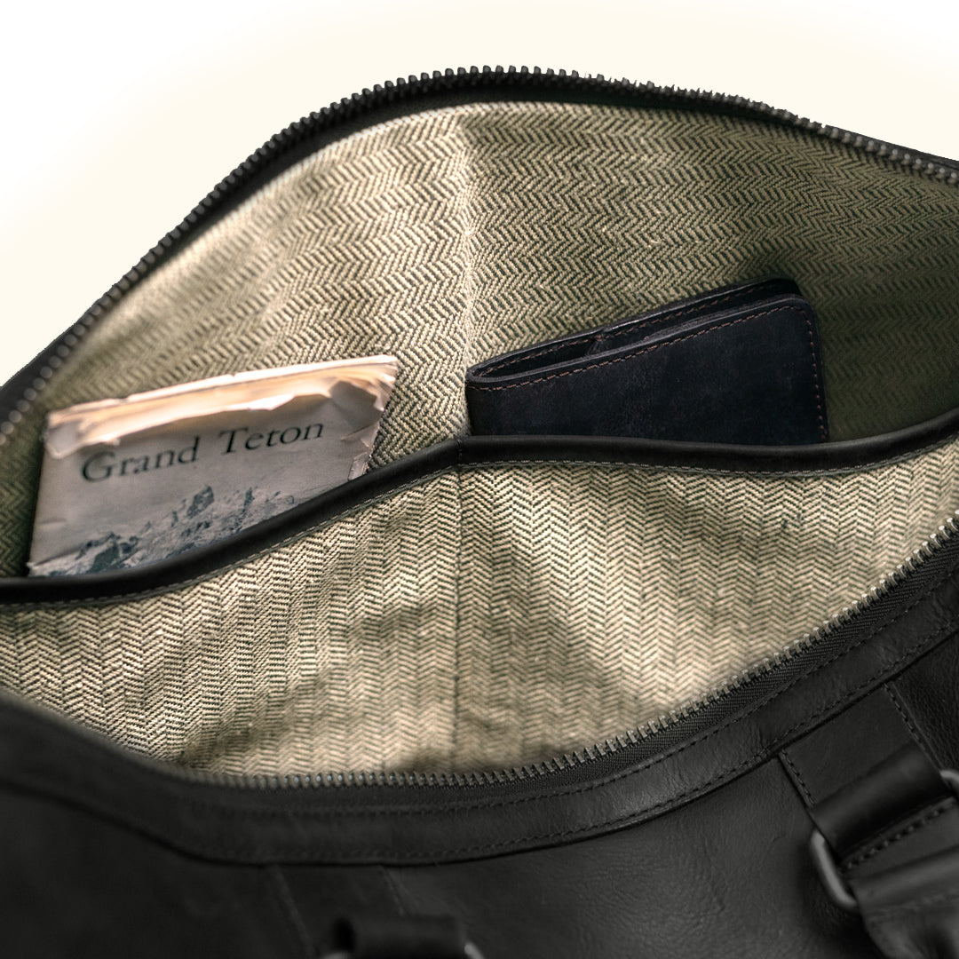 Black Leather Duffle Bag | Jefferson Collection | Buffalo Jackson