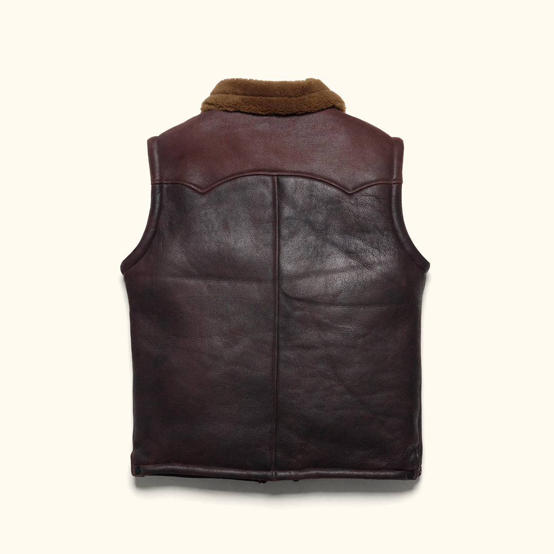 Iconic Leather Shearling Western Vest | Buffalo Jackson