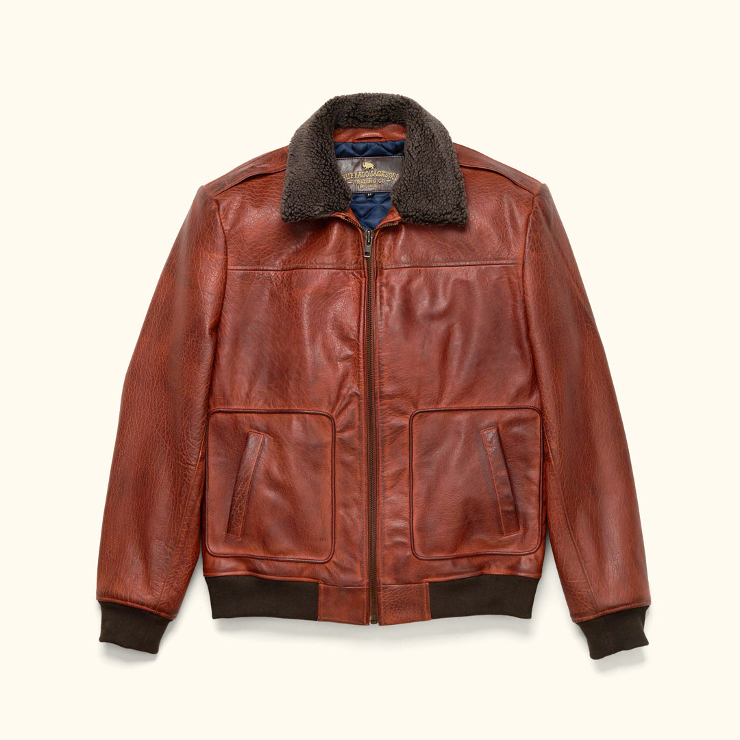 Vintage Buffalo Grain Leather Bomber Jacket | Buffalo Jackson