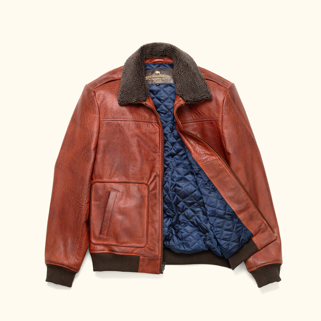 Vintage Buffalo Grain Leather Bomber Jacket | Buffalo Jackson