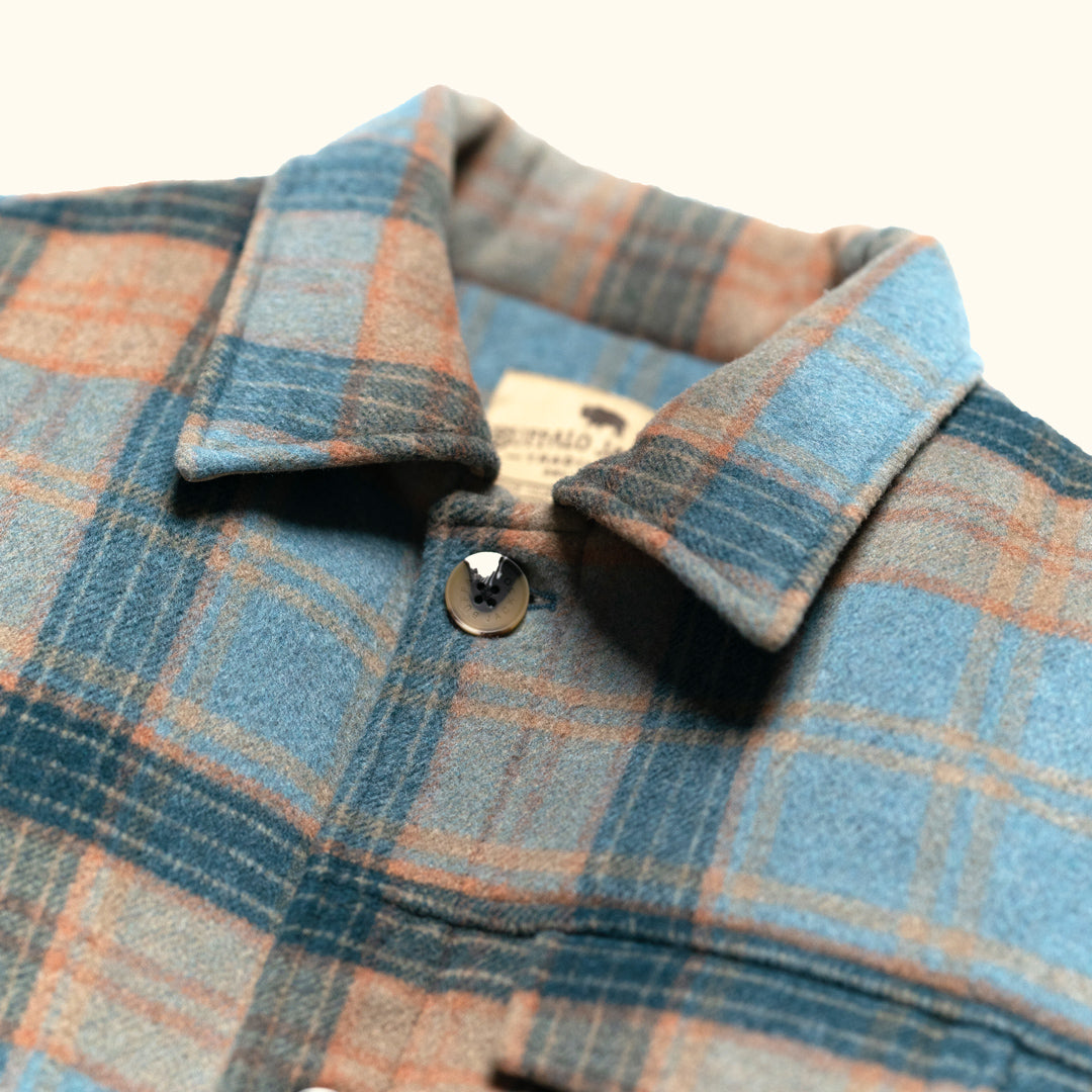 Men's Wool Coat | Wesley Blue Plaid | Buffalo Jackson