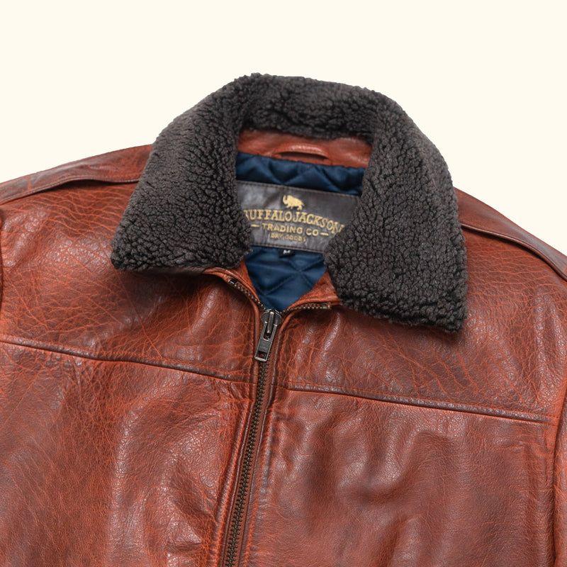 Maverick Bomber Jacket Buffalo Grain Leather Collection | Buffalo Jackson