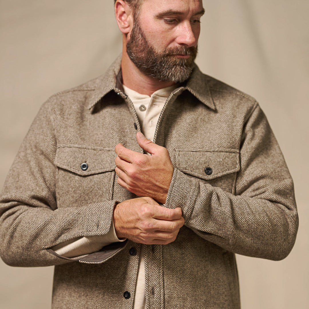 Mens Wool Shirt Jac | Buffalo Jackson Charcoal Gray