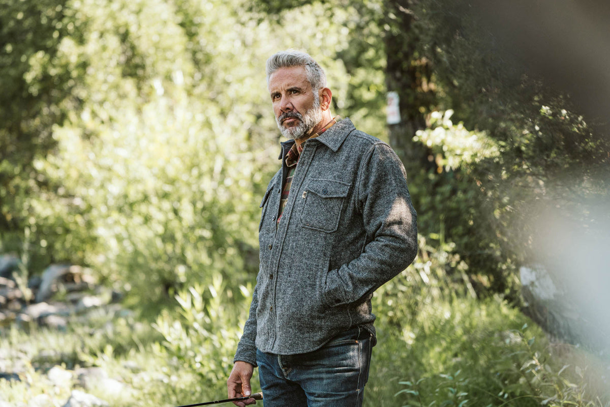 Mens Wool Shirt Jac | Buffalo Jackson Charcoal Gray