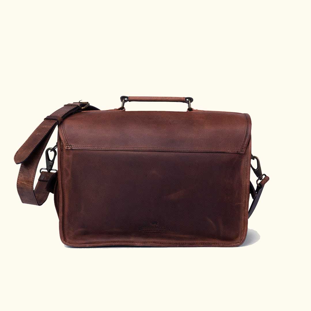 Roosevelt Buffalo Leather Briefcase | Dark Oak | Buffalo Jackson