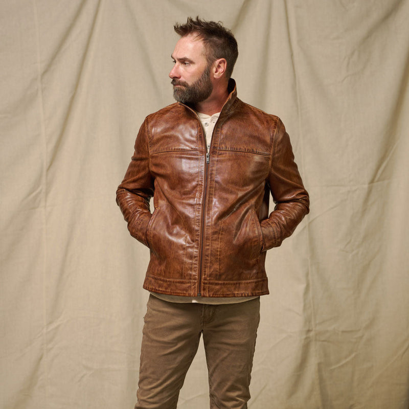 The Sedona Light Weight Leather Jacket | Vintage Full-Grain Sheepskin