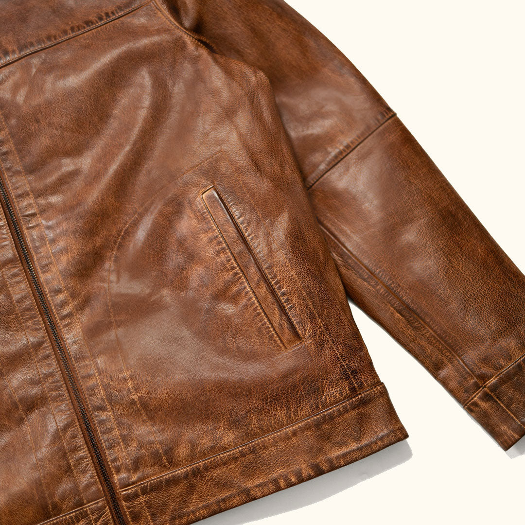 The Sedona Light Weight Leather Jacket | Vintage Full-Grain Sheepskin