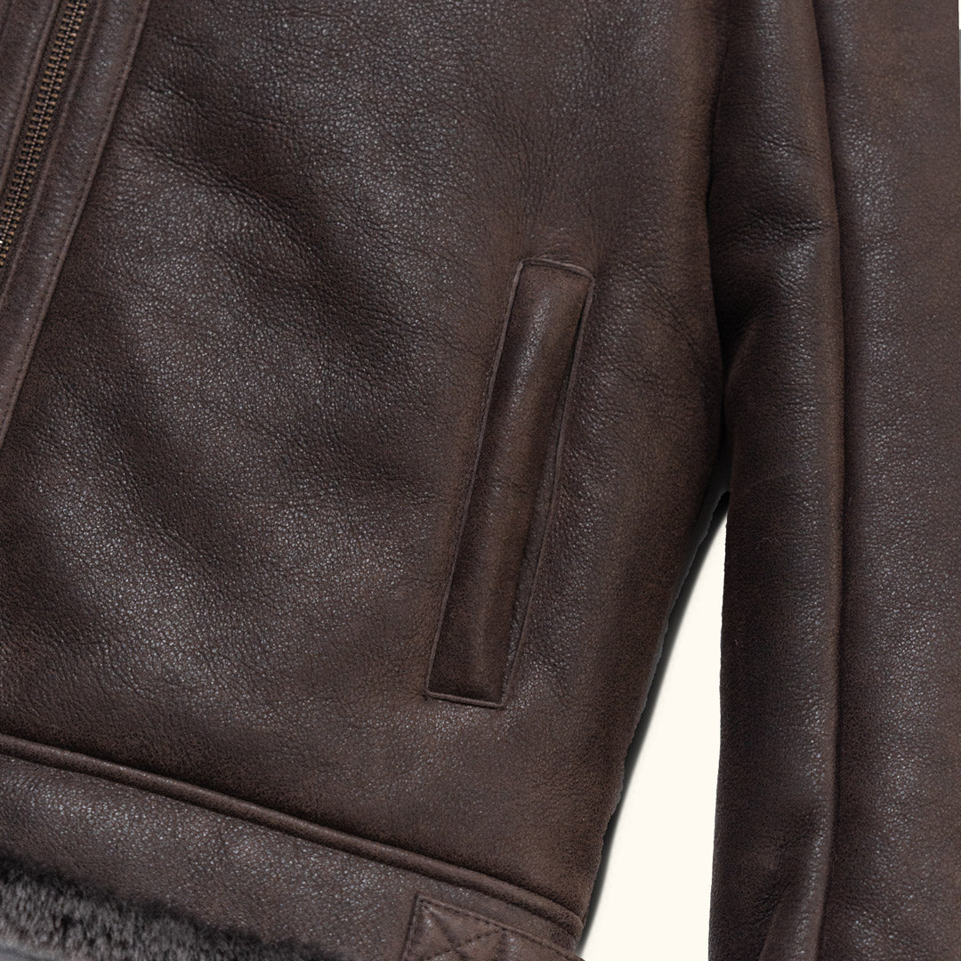 Brown Shearling Bomber Jacket – Espresso Brown | Buffalo Jackson