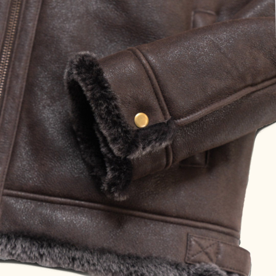 Brown Shearling Bomber Jacket – Espresso Brown | Buffalo Jackson