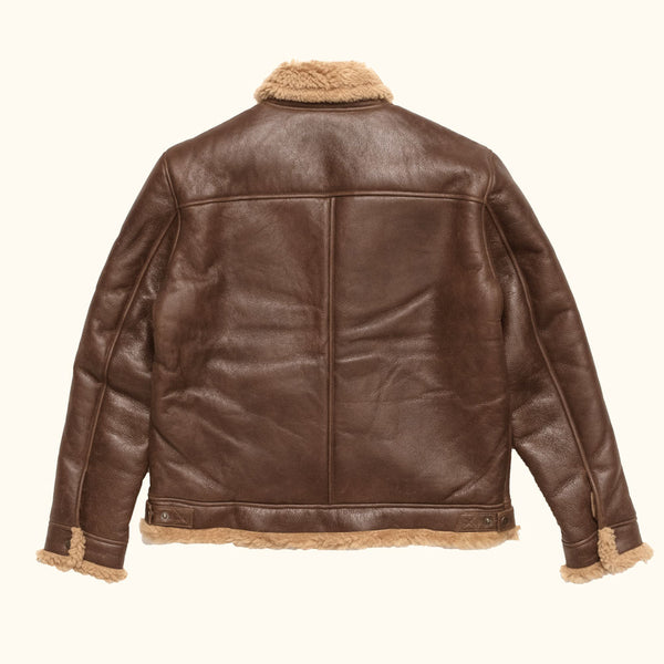 Brown Shearling Leather Bomber Jacket | Buffalo Jackson