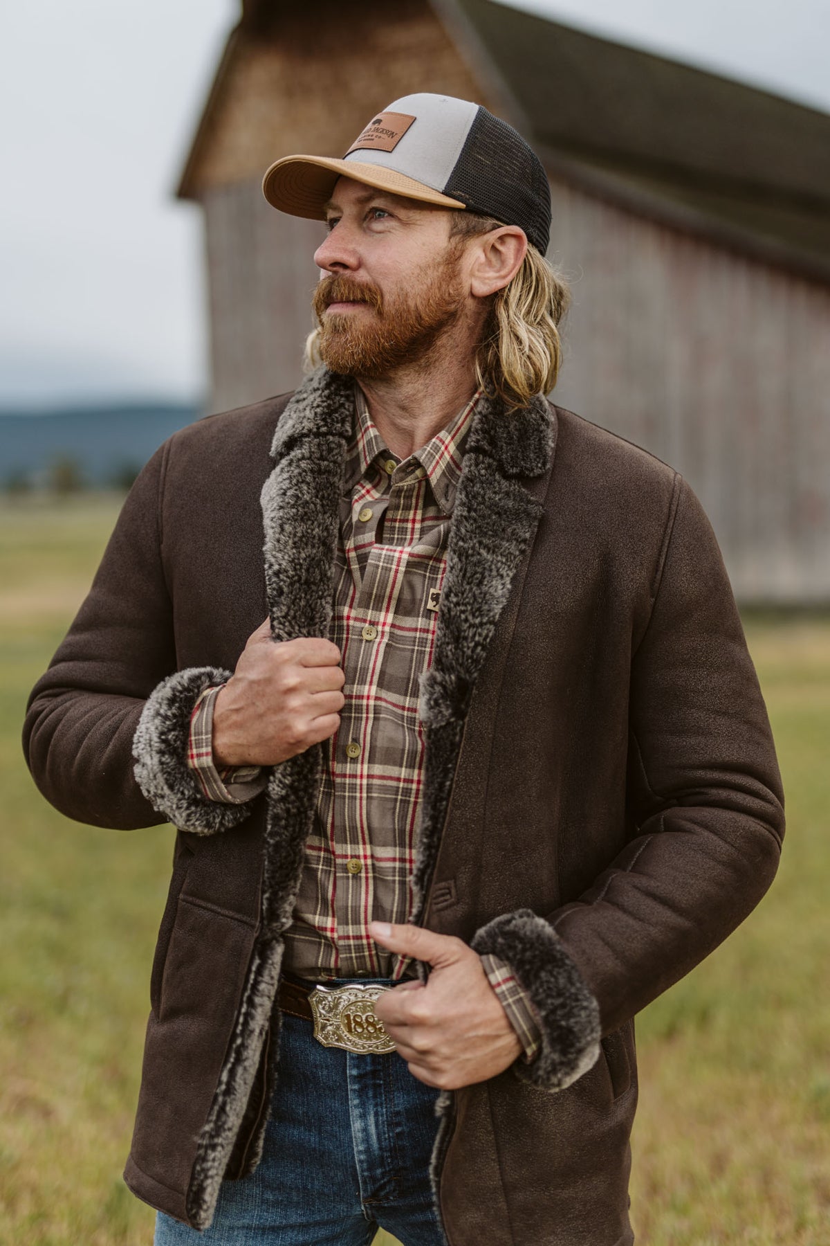 Shearling Blazer – Espresso Brown Leather | Buffalo Jackson