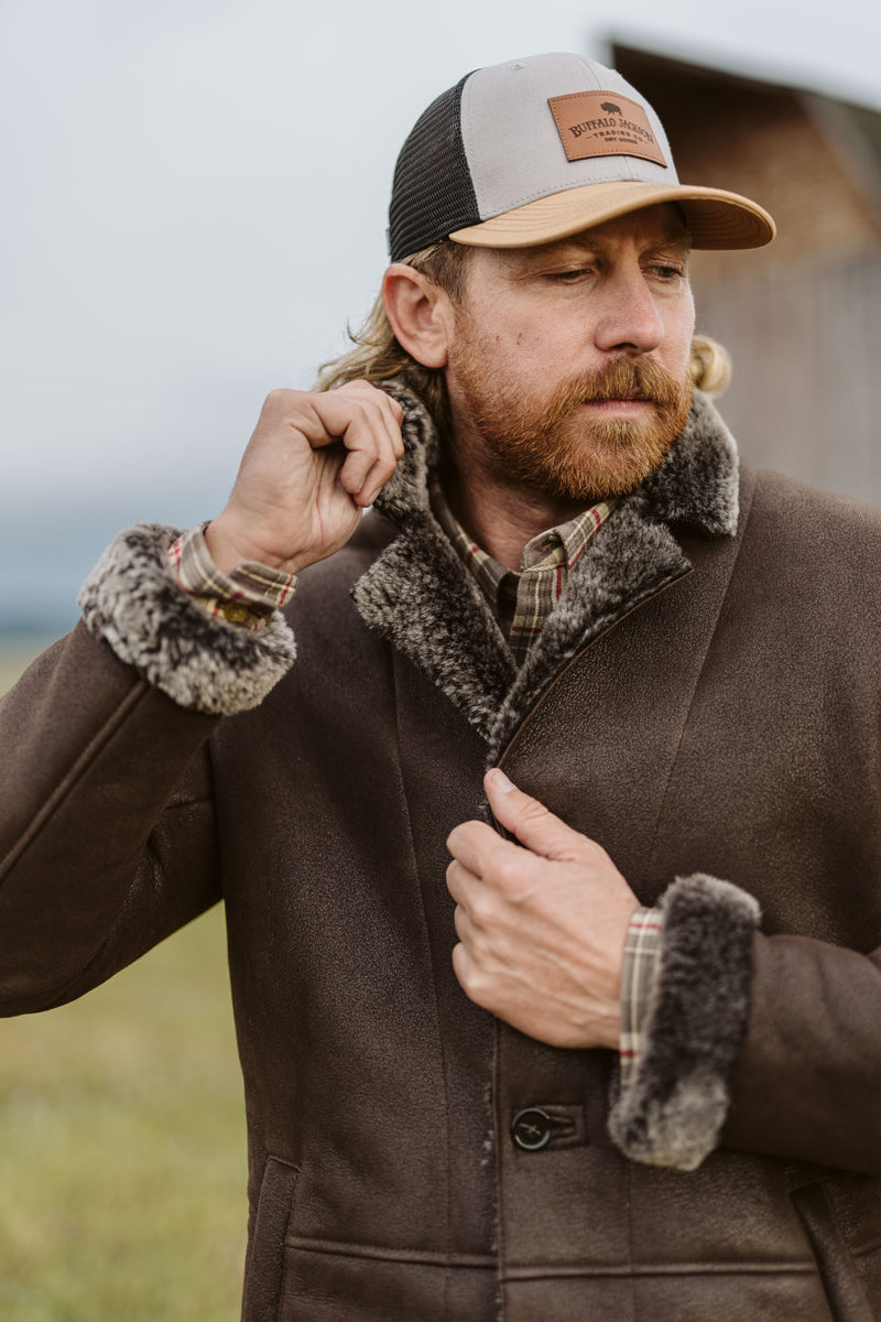 Shearling Blazer – Espresso Brown Leather | Buffalo Jackson