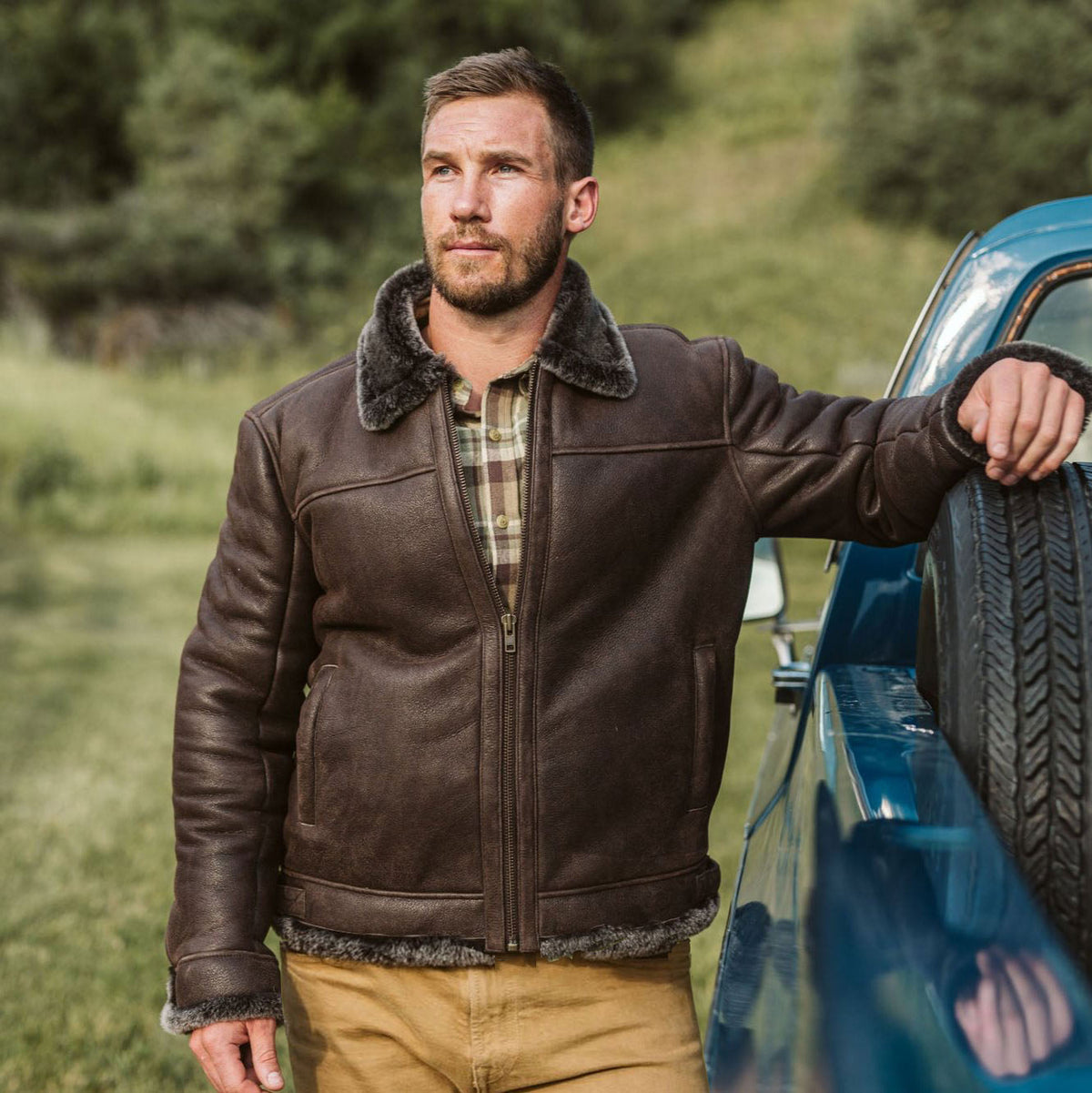 Brown Shearling Bomber Jacket – Espresso Brown | Buffalo Jackson