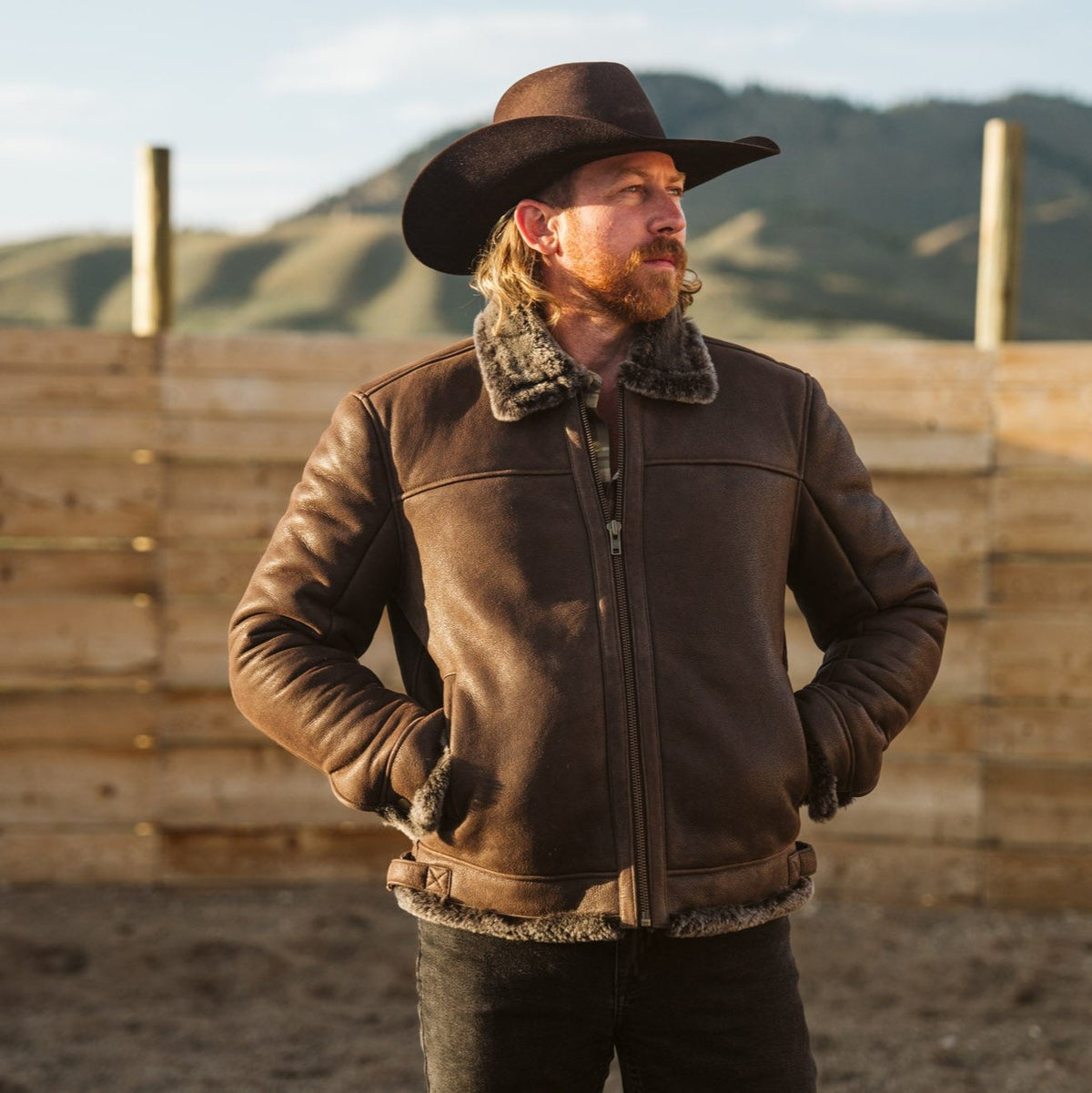 Brown Shearling Bomber Jacket – Espresso Brown | Buffalo Jackson