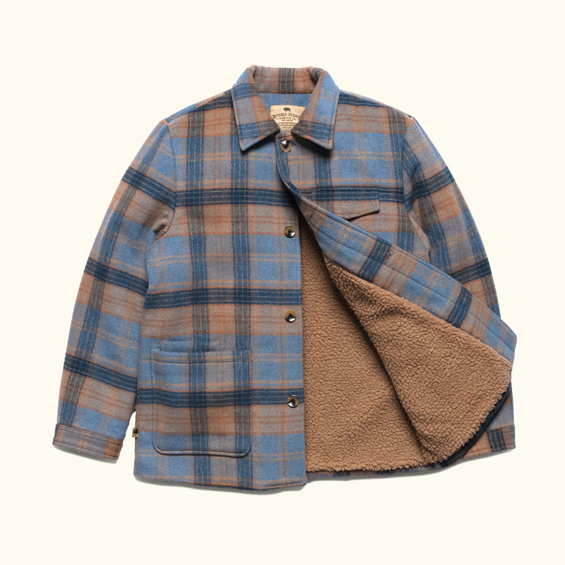 Men's Wool Coat | Wesley Blue Plaid | Buffalo Jackson
