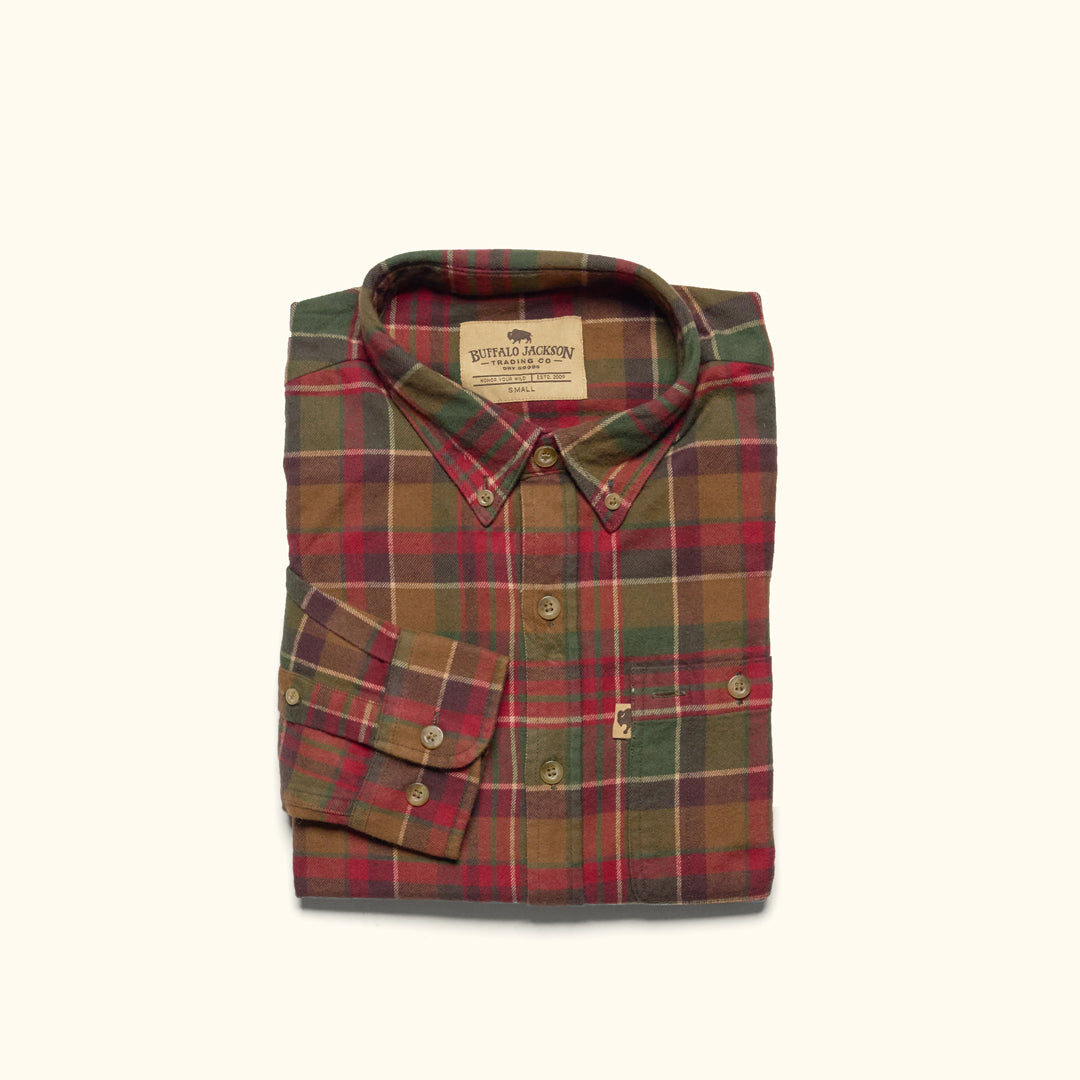 Men's Plaid Workshirt Flannel - Huntsman Plaid by Buffalo Jackson