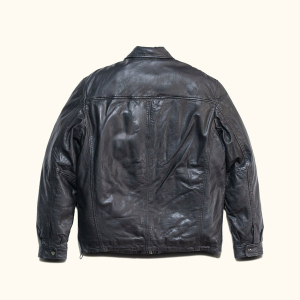 Leather Driving Jacket in Vintage Black Glenwood Style | Buffalo Jackson