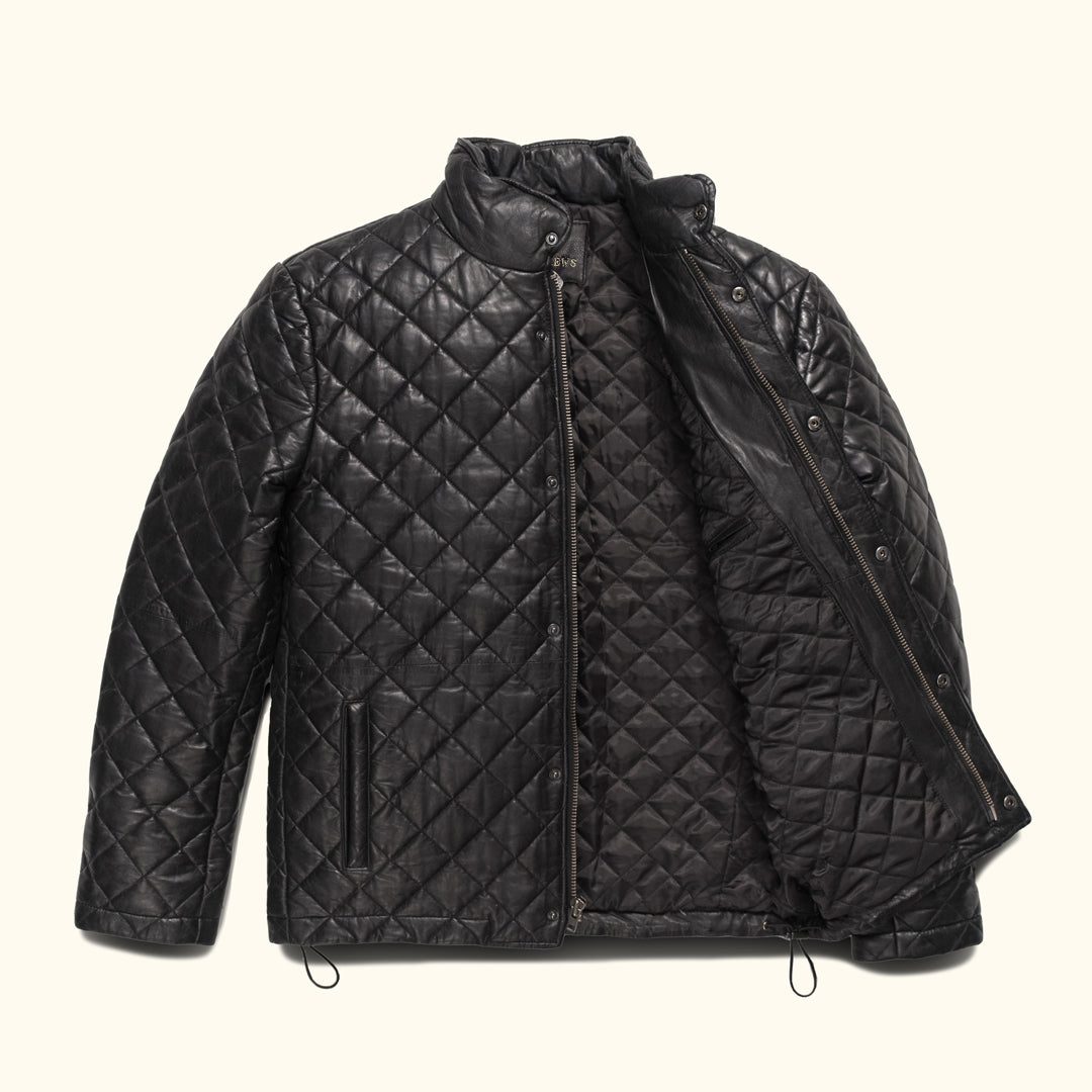 Black Leather Quilted Jacket for Men (Highlands Edition) | Buffalo Jackson
