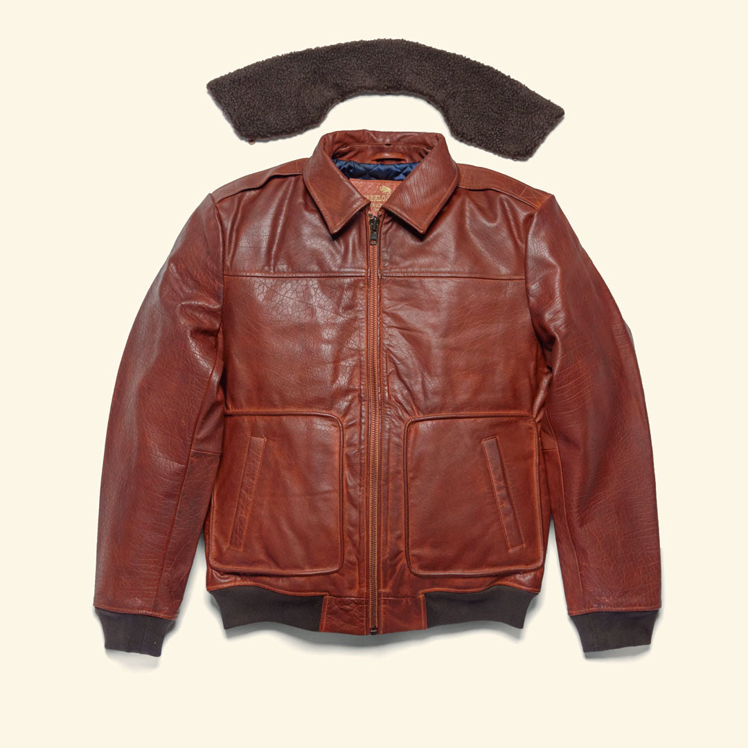 Maverick Bomber Jacket Buffalo Grain Leather Collection | Buffalo Jackson