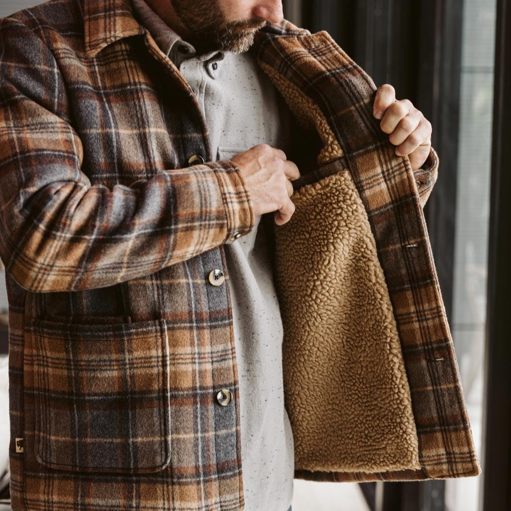 Wesley Men's Wool Jacket - Brown | Buffalo Jackson