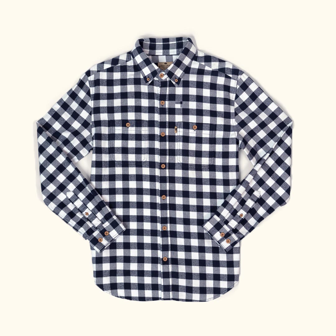 White Plaid Flannel - Mens Long-Sleeve | Buffalo Jackson