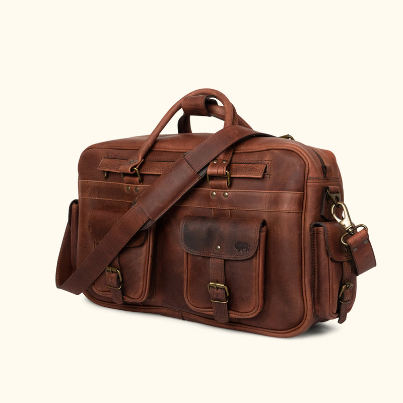 Mens Large Flight Bag - Leather Pilot Bag | Buffalo Jackson