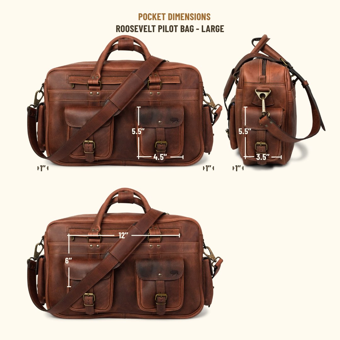 Mens Large Flight Bag - Leather Pilot Bag | Buffalo Jackson