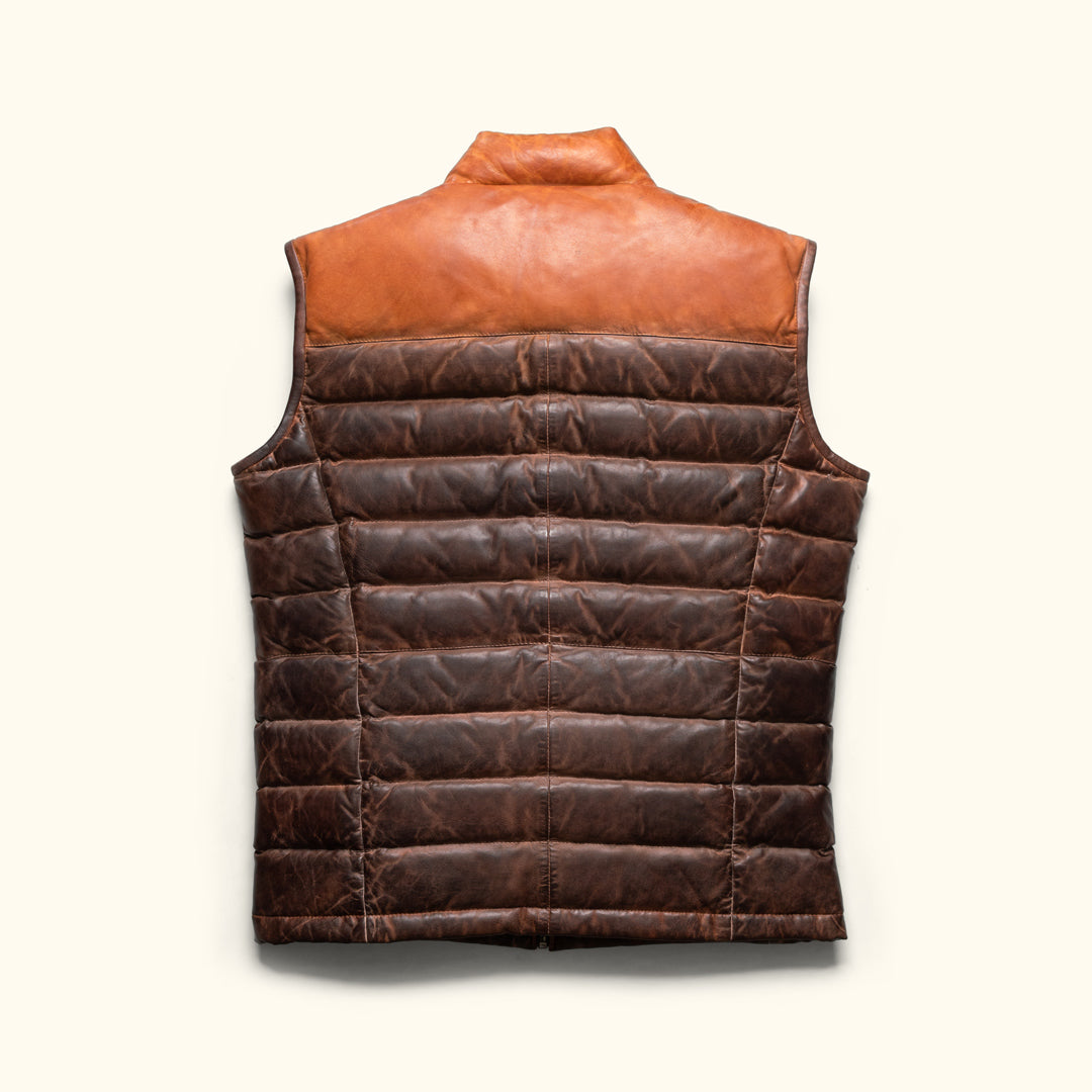 Vintage Leather Puffer Vest | Outdoor Vest | Buffalo Jackson