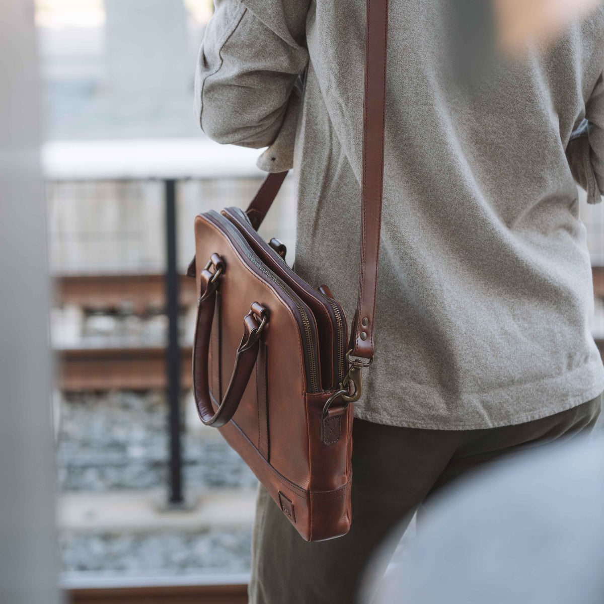 Leather Attache Briefcase - Jefferson Bag | Buffalo Jackson