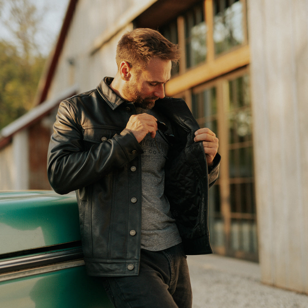 Black Leather Denim Jacket - Rugged & Iconic. | Buffalo Jackson