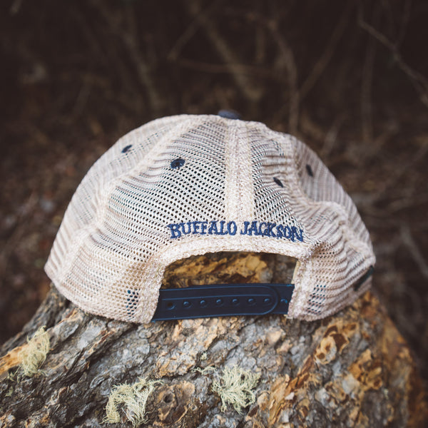 Navy Trucker Hat - Vintage Buffalo Jackson Wyoming Flag Hat | Buffalo ...