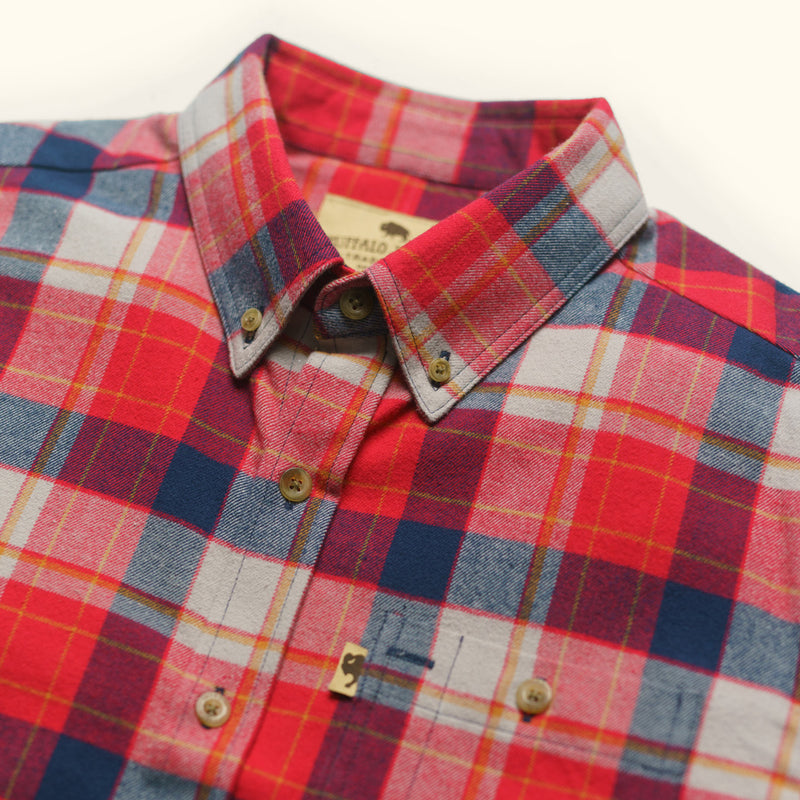 Men's Red Plaid Workshirt Flannel - by Buffalo Jackson Trading Co