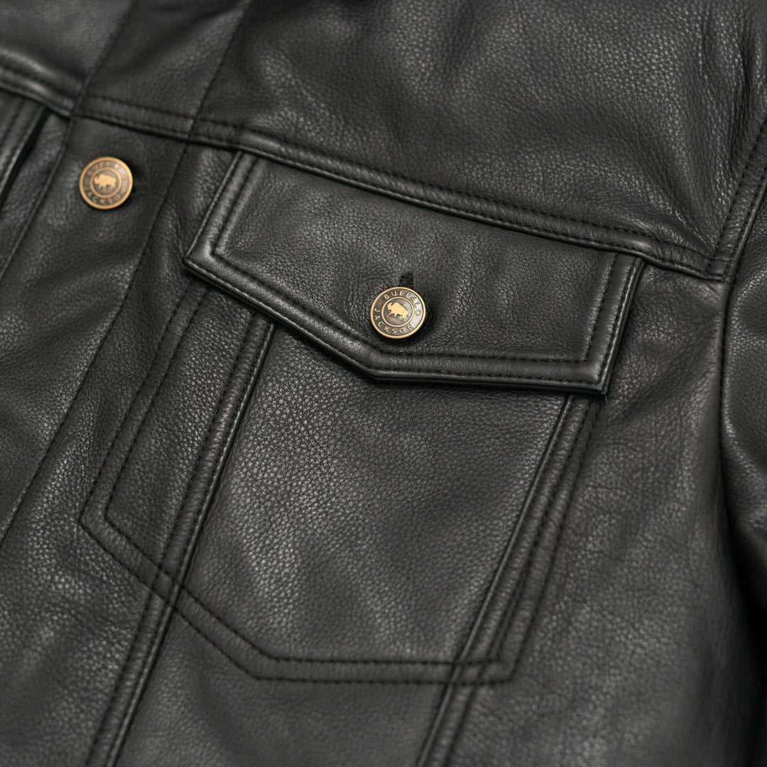 Black Leather Denim Jacket - Rugged & Iconic. | Buffalo Jackson
