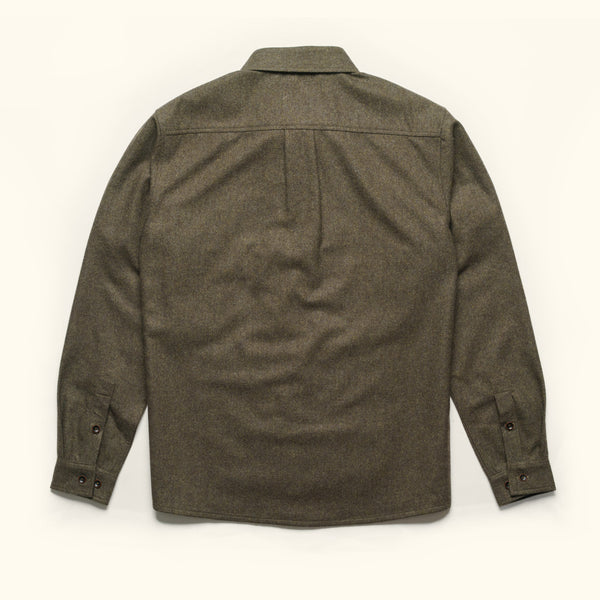 Gunnison Wool-Blend Solid Flannel Shirt | Heather Green