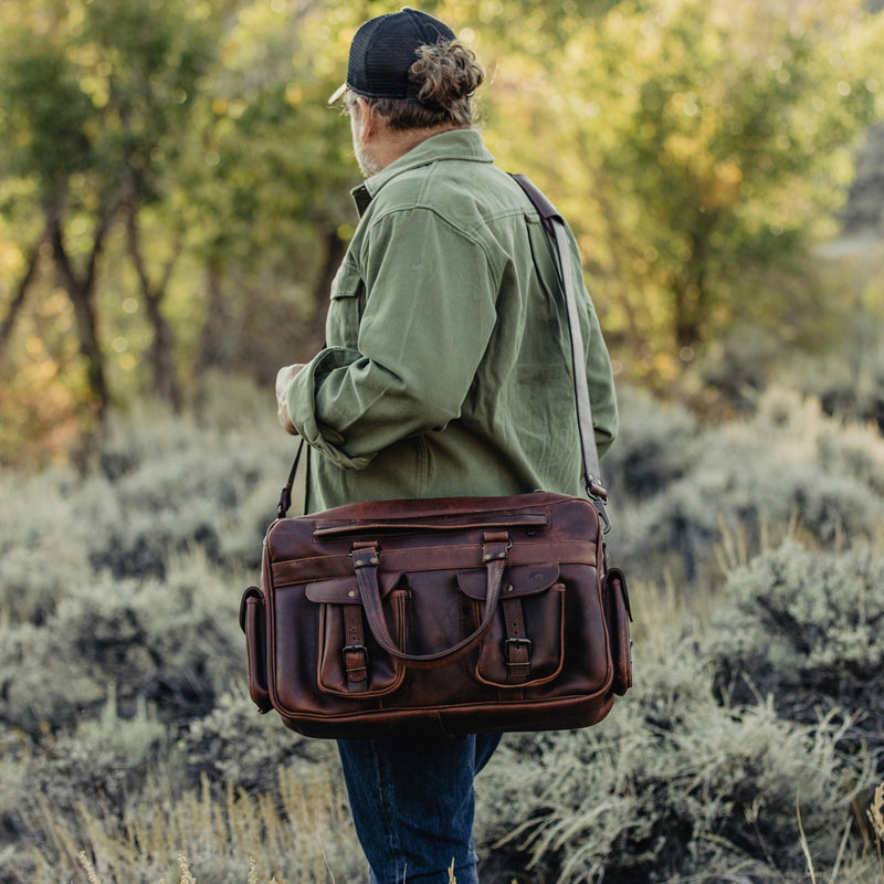 Mens Large Flight Bag - Leather Pilot Bag | Buffalo Jackson
