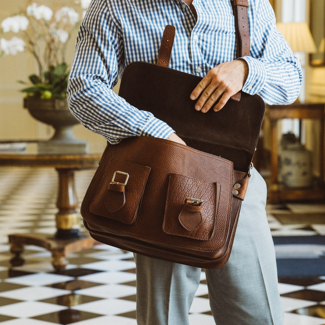 Bison Briefcase Bag - Leather Brief | Buffalo Jackson