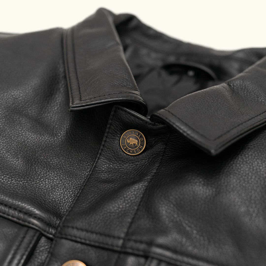 Black Leather Denim Jacket - Rugged & Iconic. | Buffalo Jackson
