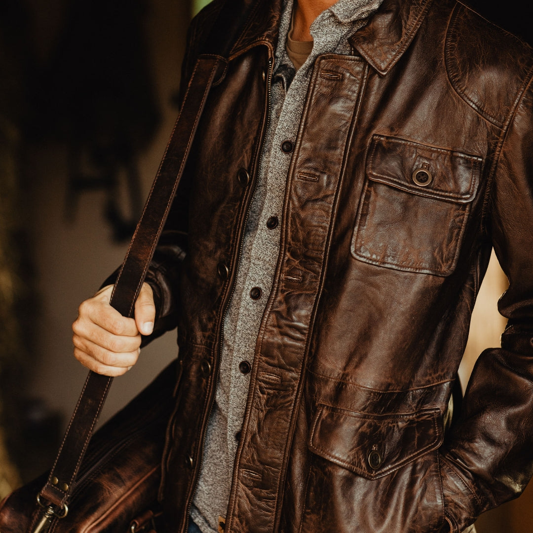 Leather Barn Coat Inspired by Old West Ranchers | Buffalo Jackson
